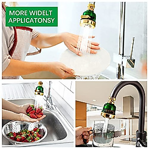 VIPMOON 2 Packs Swivel Faucet Aerator, 360 Degree Rotating kitchen Sink Faucet Head sprayer attachment,3 Mode Adjustable Anti-Splash Kitchen Sink Aerators