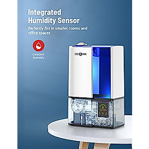 Humidifiers for Bedroom, Upgrade 4L Cool Mist Humidifiers with Humidistat, PARIS RHÔNE Smart Vaporizer humidifier for Home Large Room, LED Display, Quiet Operation, Sleep Mode, 24H Timer, Night Light