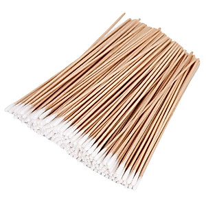 200PCS Cotten Swab Applicators, 6 Inch Long Wooden Cotton Swabs - Cleaning Gun Sterile Medical Q Sticks Tips Applicator With Wood Handle - Makeup & Ear Cleaner Remover Tools - For Ceramics, Jewelry