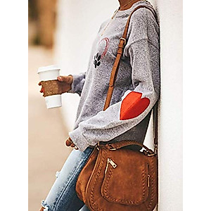 Love Heart Dog Paw Print Sweatshirts Women Long Sleeve Pullover Tops Casual Blouse Mother's Day Gray X-Large