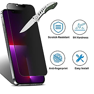 Mothca for iPhone 14/iPhone 13/13 Pro (6.1-inch) Matte Privacy Screen Protector [NOT for iPhone 14 Pro] with Alignment Sticker, Full Coverage Anti-Spy Anti-Glare Anti-Fingerprint Tempered Glass Film