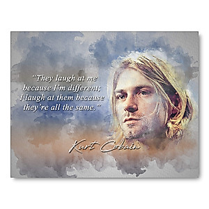 Laugh At Me Kurt Cobain Inspirational Quote - 8 x 10 Unframed Print - Wall Art for Home Office, Music Guitar Studio, Mancave - Great Gift for Rock Musicians