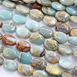 Natural Color Genuine Serpentine Real Gemstone Loose Beads Findings for Jewelry Making Supplies (Oval 1014mm)