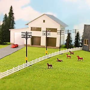 24pcs Model N Scale 1:160 Power Pole Telegraph Telephone Poles Railroad Diorama (Style A)
