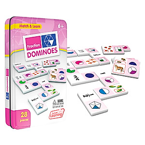 Junior Learning JL485 Fraction Dominoes, Multi 7.8 H x 4.7 L x 1.5 W