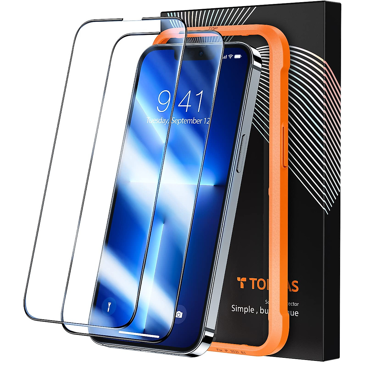 TORRAS Diamond Shield for iPhone 13 Pro Max Screen Protector for iPhone 14 Plus Phone Screen Saver Ultra Strengthened Tempered Glass [Full Coverage] Shatterproof [Anti-Fingerprint] 2-Pack, 6.7"