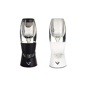 Vinturi Wine Lovers Set Essential Red and White Wine Aerators, Set of 2, Black