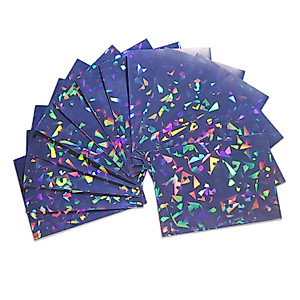 50PCS Premium GEM Laser Shinny Outer Matte Holographic Card Sleeves Holo Card Cover Standard Size Shiny Foil Trading Card Sleeve Kpop Photo Cards Protector 66x91mm Suitable in Binders (Blue)