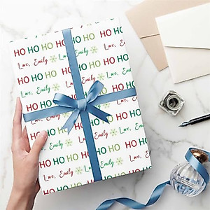InterestPrint Personalized Wrapping Paper Roll Wrapping Paper Christmas For Men Women Design Funny Wrapp Papers White for Friend Grandma Grandpa Birthday Wedding Christmas Gifts