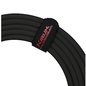 KIRLIN Cable LGI-202-10/BK 10-Feet Straight to Right Angle 1/4-Inch Plug LightGear Instrument Cable with Black PVC Jacket