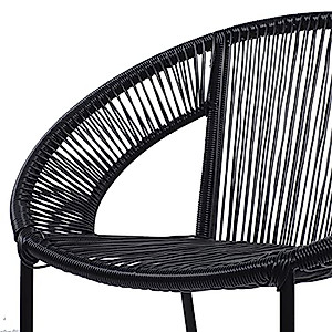 Deco 79 Contemporary Plastic Rattan Oval Outdoor Chair, 29" x 23" x 30", Black