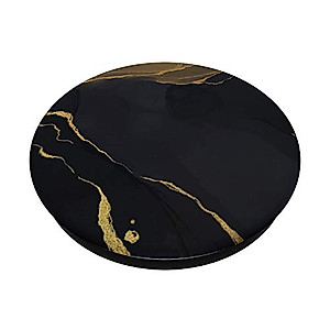 Black Marble-Look Golden PopSockets PopGrip: Swappable Grip for Phones & Tablets
