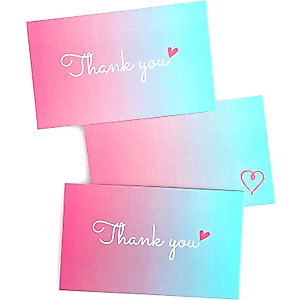 RXBC2011 500 Little Thank You Cards Gold Heart Design Bulk Thank you Notes for All Occasions 3.5 x 2 Inch Multicolor