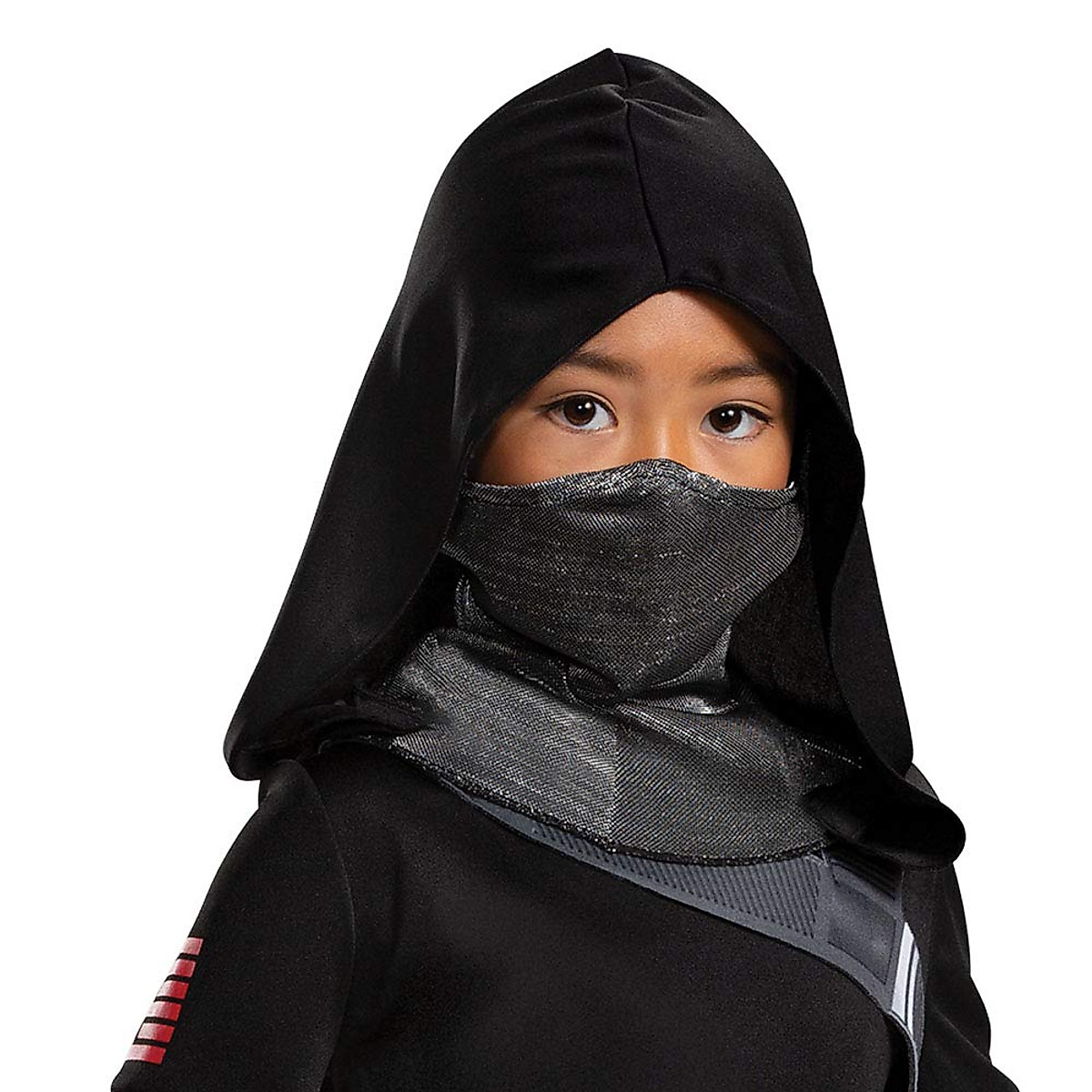 Girl's Snake Eyes Costume for Kids, Deluxe Official GI Joe Costume with Mask, Child Size Large (10-12) Black