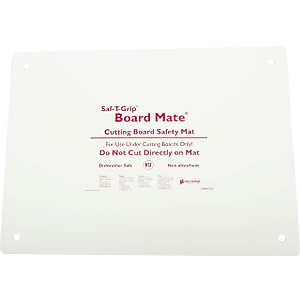 San Jamar CBM1318 Saf-T-Grip Board-Mate Nonslip Cutting Board Mat, 18" Width x 13" Height, White