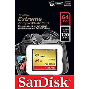 SanDisk 64GB Extreme CompactFlash Memory Card UDMA 7 Speed Up To 120MB/s - SDCFXSB-064G-G46