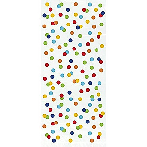 Unique Rainbow Mini Polka Dot Cellophane Bags, 11" x 5", Multicolor