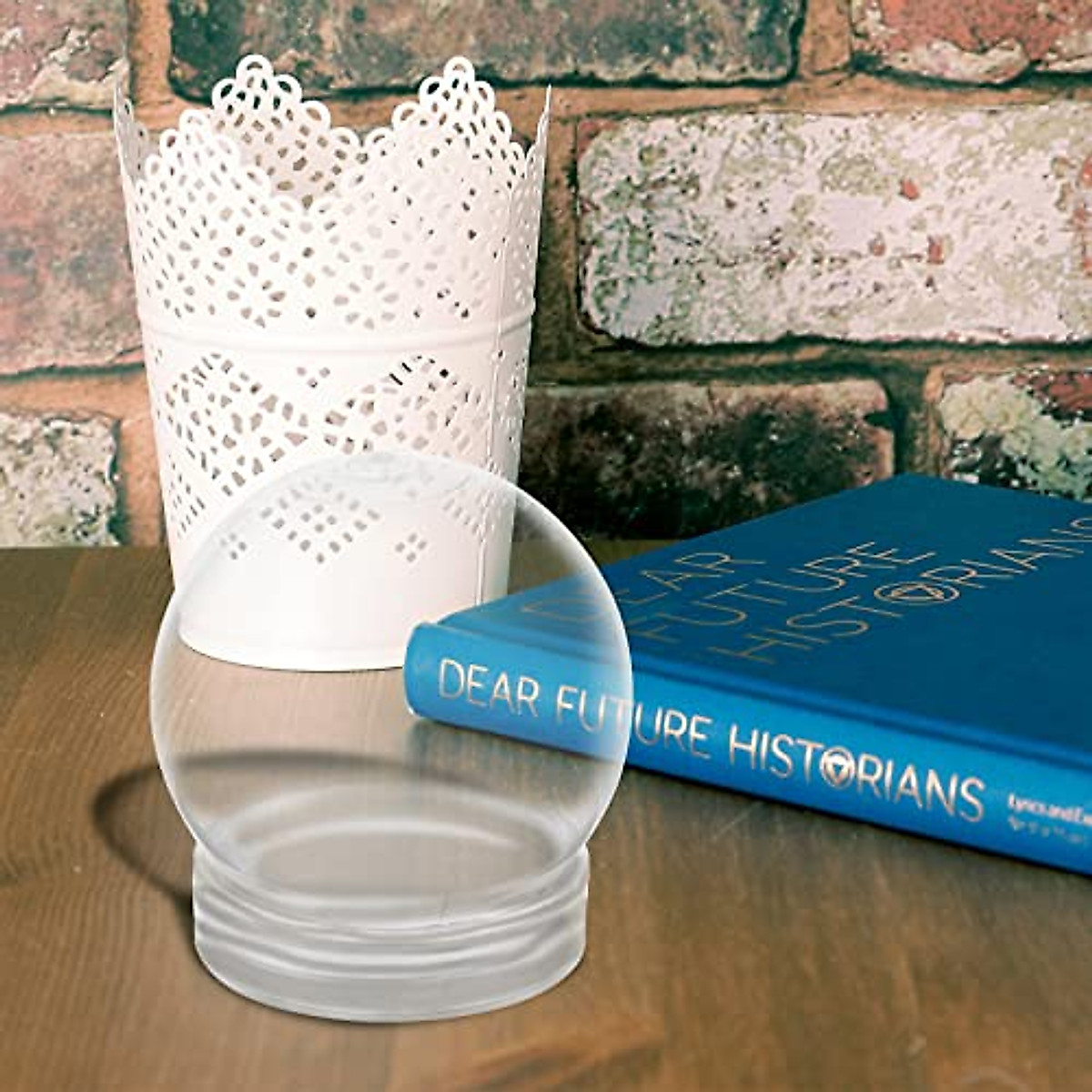 IMIKEYA 10pcs DIY Snow Globe Water Globe Christmas Plastic Globe with Screw Off Cap Clear Fillable Water Globe Jar Keepsake Globe Display Case for Fairy Lights Plants Flower