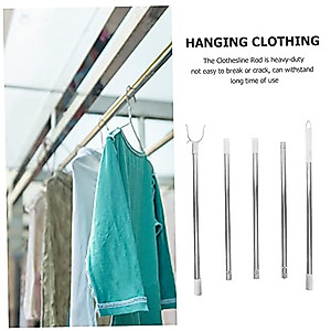 Cabilock Extendable High Areas Reach Indoor Retractable Pole Easy Clothes Clothesline Clothing Stainless Clo Telescoping Household Stick Long Detachable Cm Outdoor Top for Adjustable Rod