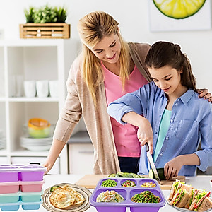 NOEAIKE 4 Pack Snackle Box Container,Lunchable Container Bento Box for Kids & Adult 5-Compartment Food Containers for Storage Fruit,Veggie,Charcuterie,Suitable Picnics,Party,School,Work and Travel