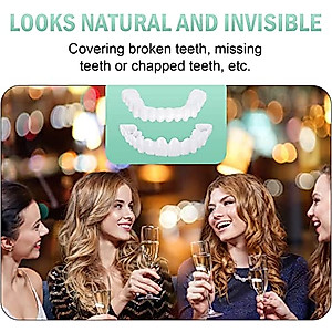 Denture Teeth Temporary Fake TeethSnap On Veneers, Snap in for Men and Women,Cover The Imperfect Teeth,No Pain No Shot Drilling,Fix Confident Smile(2 Pcs)-BB01