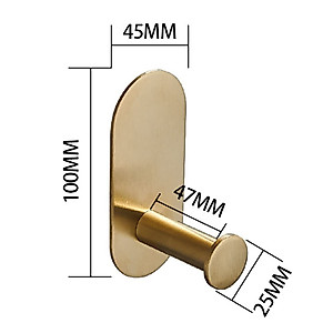 OSER Wall Mounted Hand Towel Bar Rack Brushed Gold Stainless Steel Round Toilet Paper Holder Hook Hardware Accessories,10cm