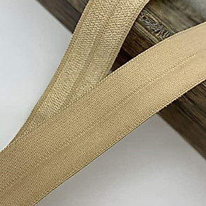 10/15/20/25mm 5yards Khaki Elastic Ribbon Fold Over Elastic Lace Trim for Sewing Waist Band Garment Accessory