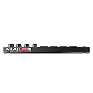 AKAI Professional LPD8 - USB MIDI Controller with 8 Responsive RGB MPC Drum Pads for Mac and PC, 8 Assignable Knobs and Music Production Software