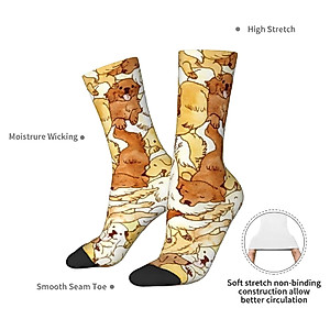 Crew Socks Lucky Clover Shamrock Tube Socks for Men and Women, Adult, Youth, Teen Tube Socks Tab Socks for Running, Travel, Hiking, Walking