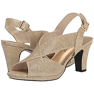 Easy Street Women's Christy Heeled Sandal, Gold Glitter, 8.5