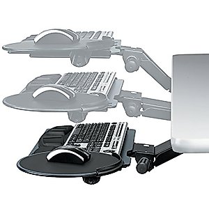 Fellowes 8029801 Keyboard Tray,Sit/Stand,21-3/4-Inch Track,19-Inch X10-5/8-Inch,Black