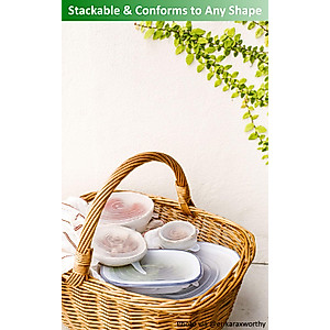 altCookingHub Silicone Stretch Lids, 6-Pack of Same Size 5.5 Inch Lids, BPA Free, Leakproof Reusable Silicone Lids for Various Shapes of Containers and Food Covers