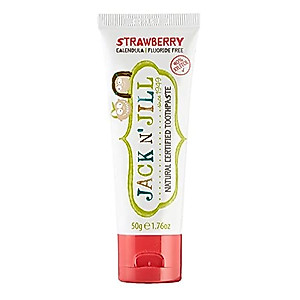 Jack N' Jill Kids Natural Toothpaste - Kids Toothpaste Fluoride Free, 40% Xylitol, BPA Free SLS Free, Makes Tooth Brushing Fun for Kids - Strawberry, 1.76 oz (Pack of 3)