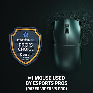 Razer Viper V3 Pro Wireless Esports Gaming Mouse: Symmetrical - 54g Lightweight - 8K Polling - 35K DPI Optical Sensor - Gen3 Optical Switches - 8 Programmable Buttons - 95 Hr Battery - Black