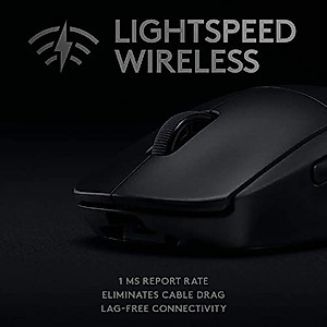Logitech G Pro Wireless Gaming Mouse with Esports Grade Performance, Ergonomic Ambidextrous, 4-8 Programmable Buttons, and HERO 25K Sensor (Renewed)