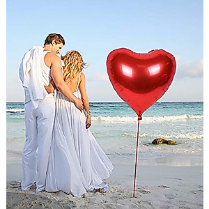 4 PCS Huge Heart Shaped Balloons, 32 Inches Romantic Large Red Foil Balloons for Engagement Wedding Valentines Day Anniversary Party Decorations