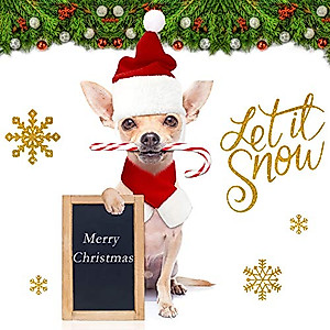 3 Sets Cat Santa Hat with Scarf Christmas Pet Outfit Adjustable Pet Costume Set Pet Santa Clause Apparel Puppy Dog Santa Hat New Year