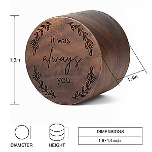 Drnilui Ring Box, Wooden Ring Box for Wedding Ceremony Ring Bearer Box, Engagement Ring Holder Gift for Anniversaries day, Birthday Gift