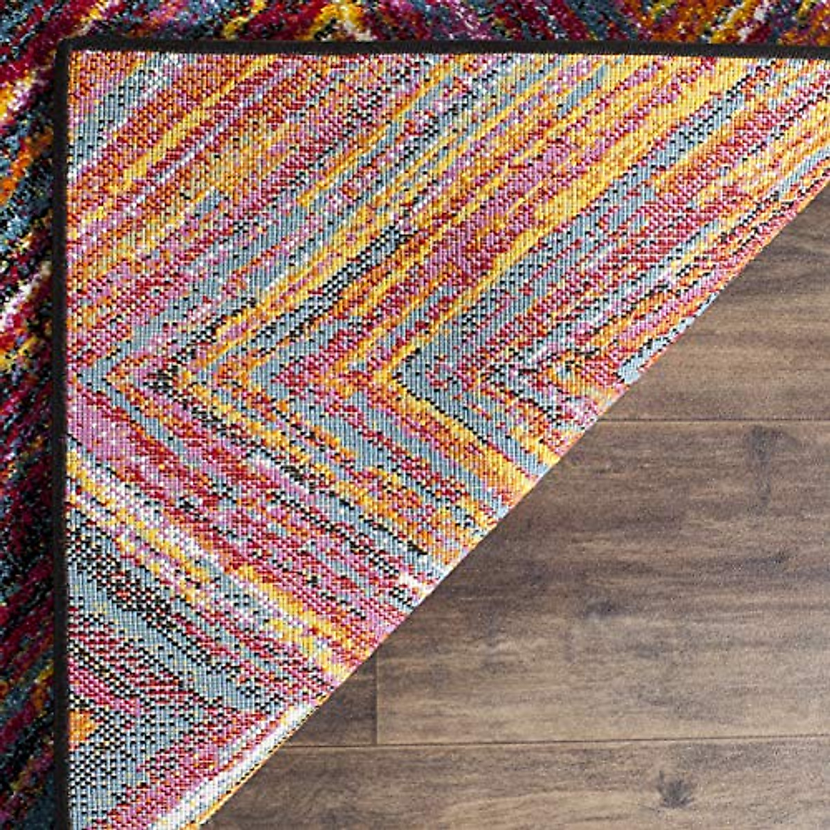 Safavieh Aruba Collection 2'3" x 8' Multi ARB505M Boho Chevron Runner Rug