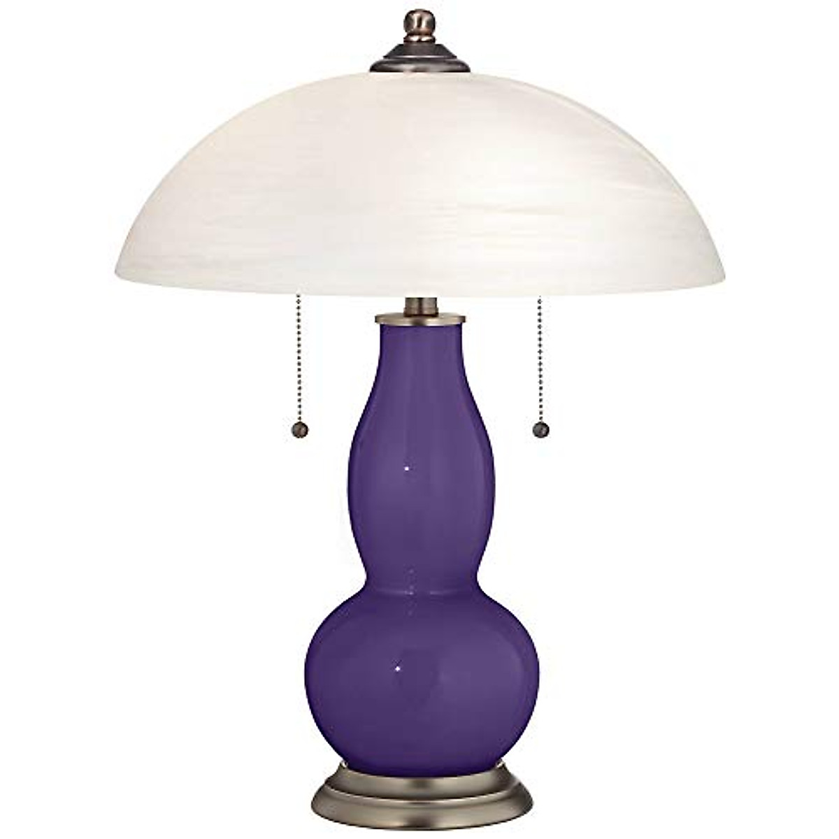 Color + Plus Izmir Purple Gourd-Shaped Table Lamp with Alabaster Shade