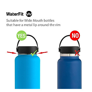 WaterFit Paracord Handle - Paracord Carrier Survival Strap Cord with Safety Ring and Carabiner Compatible with Hydro Flask Wide Mouth Water Bottles 12oz - 64 oz