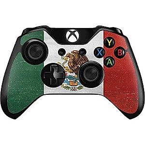 Skinit Decal Gaming Skin compatible with Xbox One Controller - Originally Designed Mexico Flag Distressed Design