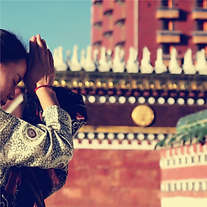 fytease 2PCS String Bracelets for Women Men Handmade Red Black Buddhist Tibetan Woven Rope Bracelet for Protection and Luck Friendship Bracelet