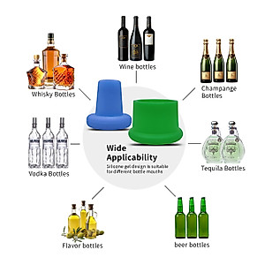 10 PCS Silicone Wine Stoppers, Reusable Beer Wine Corks, Sparkling Bottle Stopper, Wine Bottle Caps，Glass Corks Beverages Beer Champagne Bottles for Corks to Keep Wine Storage Fresh Tools