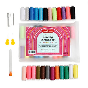 Incraftables Sewing Thread Assortment (24 Pcs Set). Best Polyester Thread for Sewing Machine (360ft per Spool). All Purpose Kit for DIY Embroidery, Quilting & Hand Stitching