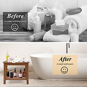 Apolimi HDPE Shower Bench, Shower Stool with Storage Shelf 2-Tier Spa Stool for Inside Shower,Water Resistant & Non-Slip Design Shower Seat (Teak L Size)