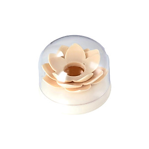 Leadigol Lotus Flower Shaped Cotton Swab Holder,Small Cotton Swab Toothpicks Brushes Holder,Cotton Swab Case Storage Organizer Jar with Clear Lid,for Home Kitchen