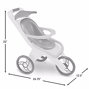 American Plastic Toys 3-in-1 Pink Baby Doll Stroller, Carrier, Feeding Chair, Convertible, Removable Seat, Learn to Care & Nurture, BPA-Free, Ages 3+ (20443)