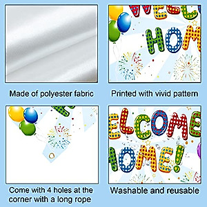 Labakita Welcome Home Backdrops for Housewarming Patriotic Military Decorations, From the Hospital / Welcome Home Sign, Family Party Supplies, Welcome Back Photo Props
