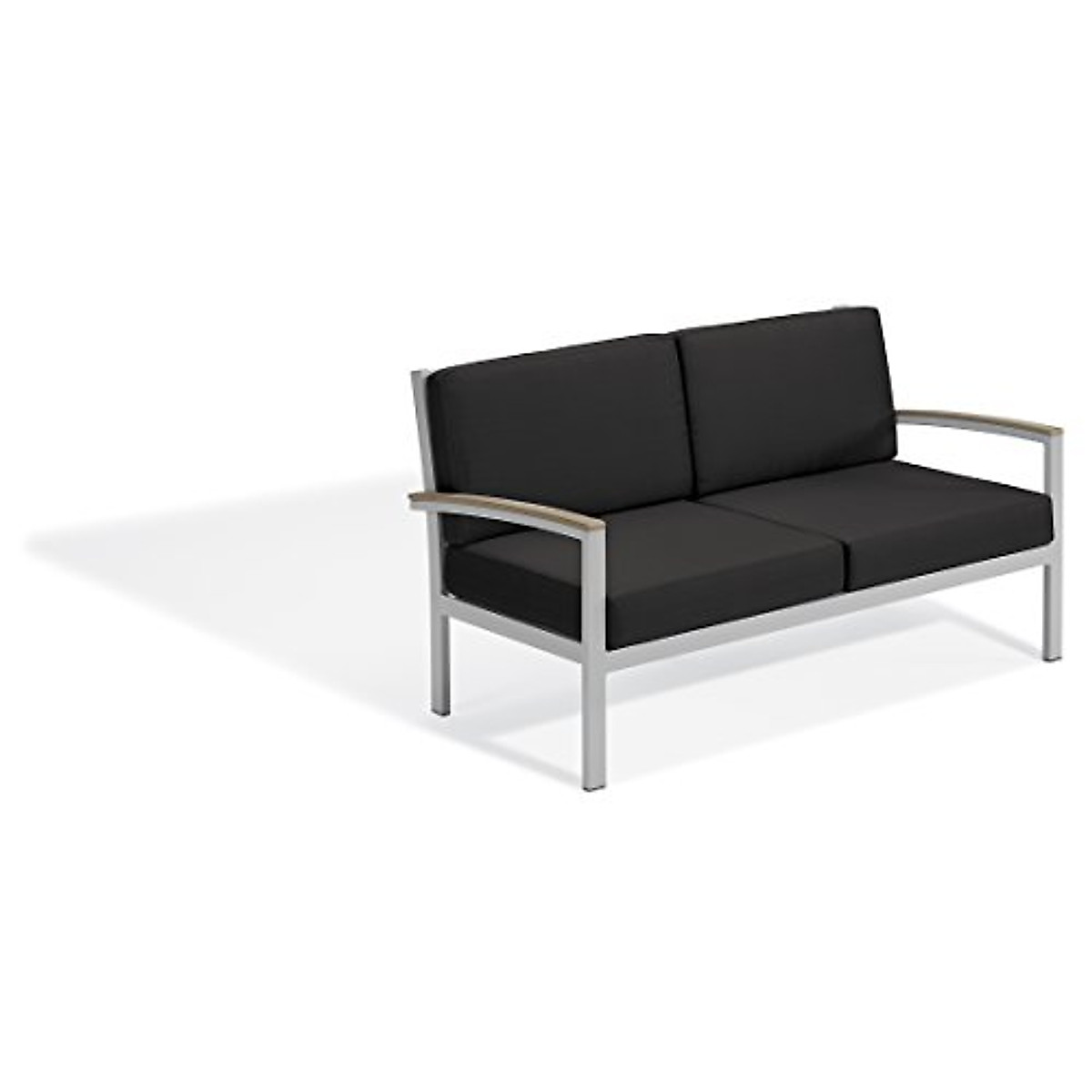 Oxford Garden Vintage Tekwood Travira Loveseat, Jet Black